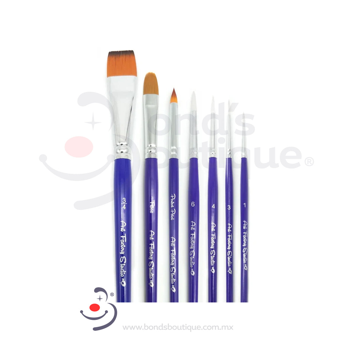 Set 7 Pinceles Pro Art Factory Studio — Bond's Boutique